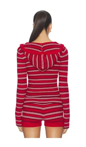 Frankies Bikinis Heritage Cloud Knit Hoodie - Red