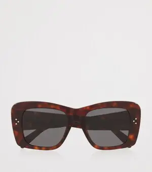 Celine 3 Dots Cl40321i Square Frame Sunglasses - Brown