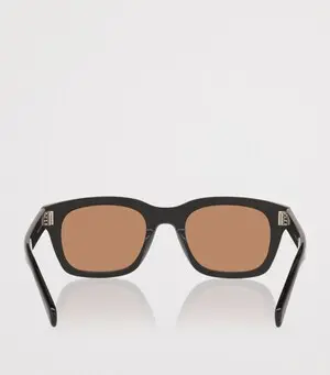 Celine Acetate Irregular Sunglasses - Black