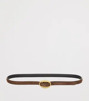 Saint Laurent Oval Buckle Leather Belt