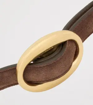 Saint Laurent Oval Buckle Leather Belt