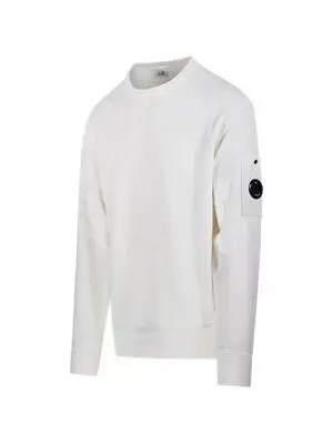 C.P. COMPANY Lens-sleeve Crewneck Cotton Sweatshirt