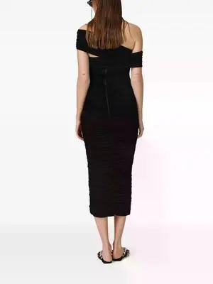 PNK Off-shoulder Gathered Midi Dress