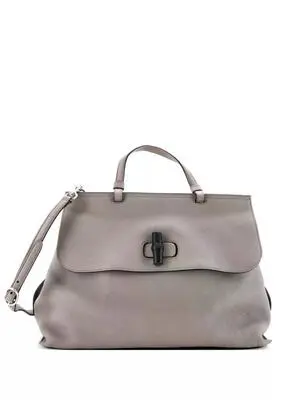 Gucci Bamboo Daily Top Handle Large Satchel - Grey