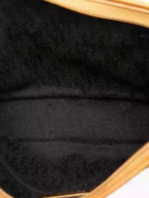 Saint Laurent Leather Trimmed Coated Canvas Clutch Bag