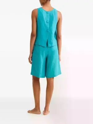 ERES Sleeveless Top With Rear Button Fastening - Blue