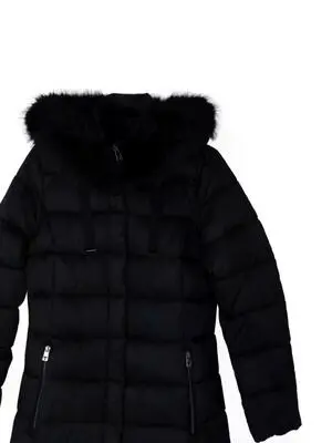 Tahari Hooded Maxi Coat With Faux-fur Trim