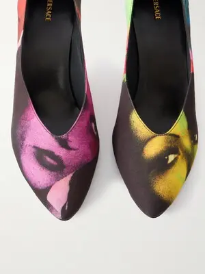 Versace Tina Silk Faille Pumps - Multi