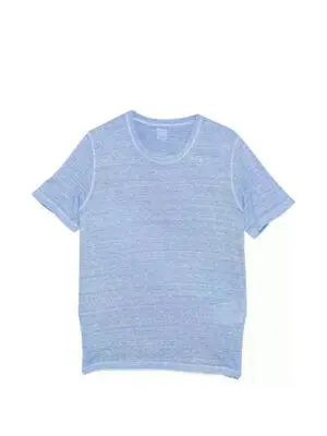 120% Lino Linen Crew-neck T-shirt - Blue