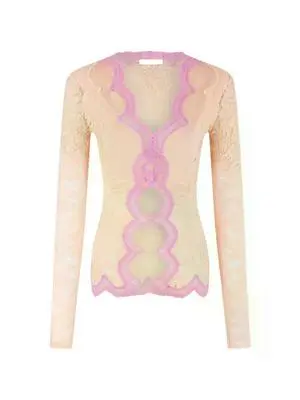 Rabanne Lace Trim Top - Neutrals