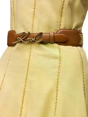 Karl Lagerfeld Medium Belt With Raffia Detailing