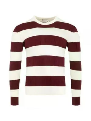 Moncler Striped Crew Neck Sweater - Red
