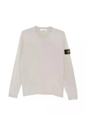 Stone Island Crewneck Sweater With Compass Patch - Grey