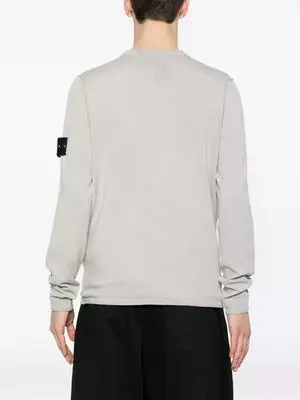 Stone Island Crewneck Sweater With Compass Patch - Grey