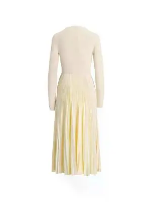Polo Ralph Lauren Ribbed Knit Pleated Midi Dress