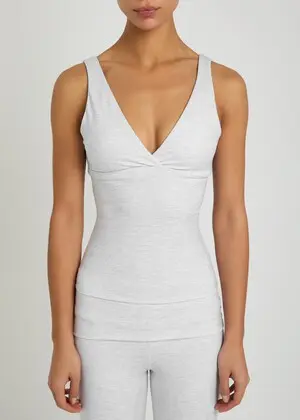 TALA Dayflex V-neck Stretch-jersey Vest - Grey