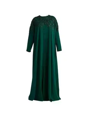 Tadashi Shoji Hunter Floral Appliqué Button-up Dress - Green