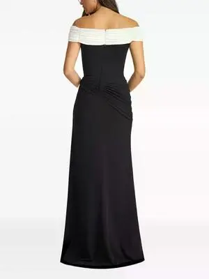 Tadashi Shoji Draped Slit Maxi Dress