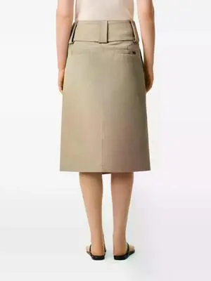 AMI Paris Cotton Blend Gabardine Wrap Skirt With Dual Pockets