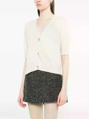 N.peal Short Sleeved Button Front Cardigan