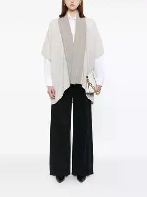 N.peal Ribbed Open Front Cardigan