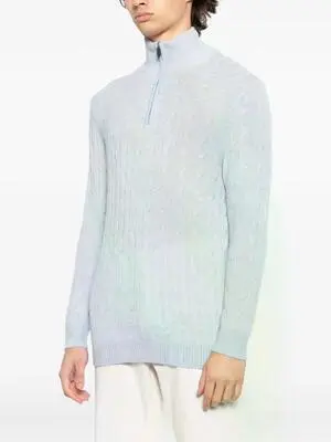 N.peal Albermarle Half Zip Sweater - Blue
