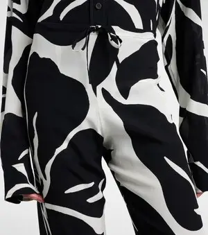 Dries Van Noten Floral Straight Leg Trousers - Black