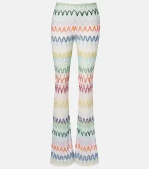 Missoni Open-knit Lame Flared Trousers