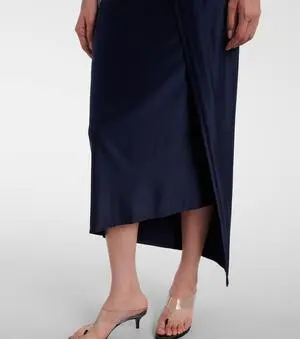 Rabanne Draped Jersey Midi Dress