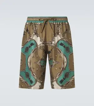 Dolce & Gabbana Printed Silk Twill Shorts - Multicoloured