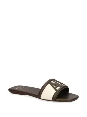 Armani Exchange Logo Detail Sandals - Brown