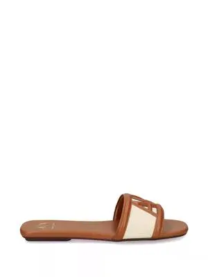 Armani Exchange Logo Detail Slip-on Sandals - Neutrals