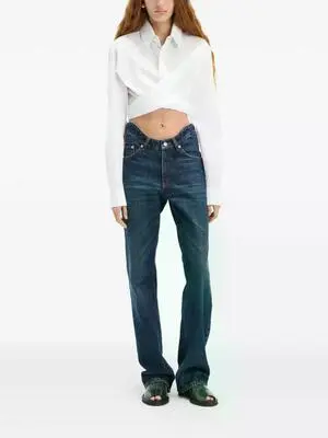 JEAN PAUL GAULTIER Cropped Cotton Wrap Shirt