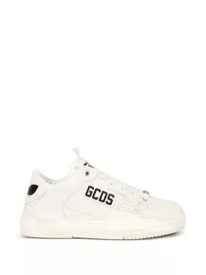Gcds Logo-appliqué Perforated Lace-up Sneakers - White