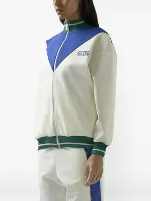 Gcds Colour-block Zip-up Sweatshirt - Neutrals