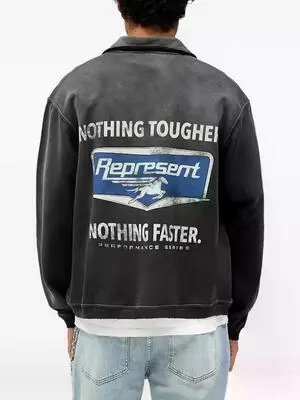 REPRESENT Graphic Zip Sweatshirt - Grey
