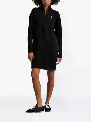 Polo Ralph Lauren Cable-knit Zip-neck Mini Dress - Blue
