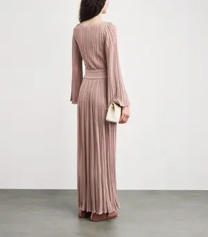 ANTONINO VALENTI Knit Metallic Flared Maxi Dress