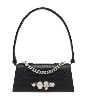Alexander McQueen Leather Skull Four-ring Top-handle Bag - Black