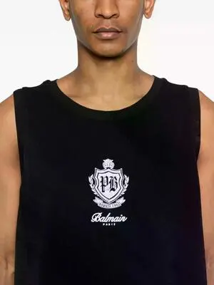 Balmain Logo Embroidered Tank Top