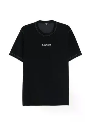 Balmain Logo-embroidered T-shirt - Black