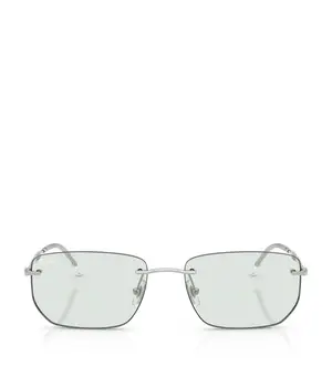 Ray-ban Rb3768 Metal Irregular Frame Sunglasses - Silver