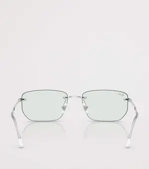 Ray-ban Rb3768 Metal Irregular Frame Sunglasses - Silver