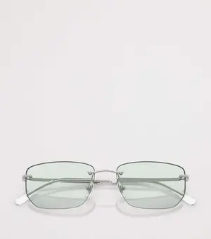 Ray-ban Rb3768 Metal Irregular Frame Sunglasses - Silver