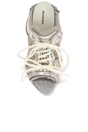 Balenciaga Stapler Mule With Embellished Heel And Toe - Grey