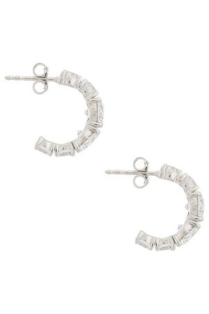 Completedworks Cubic Zirconia Hoop Earrings In Rhodium-plated - Silver