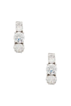 Completedworks Cubic Zirconia Hoop Earrings In Rhodium-plated