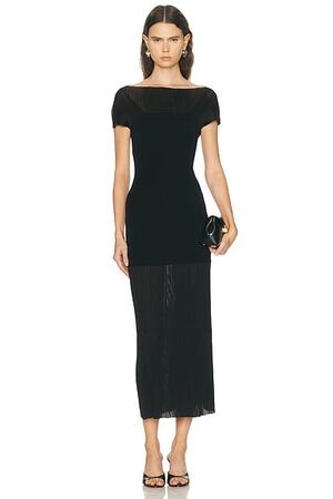 HOUSE OF DAGMAR Contrast Knit Dress - Black