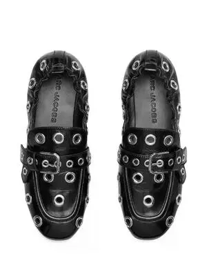 Marc Jacobs Grommet Detail Buckle Leather Loafers