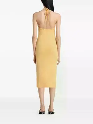 COURREGES Logo-embroidered Halterneck Dress